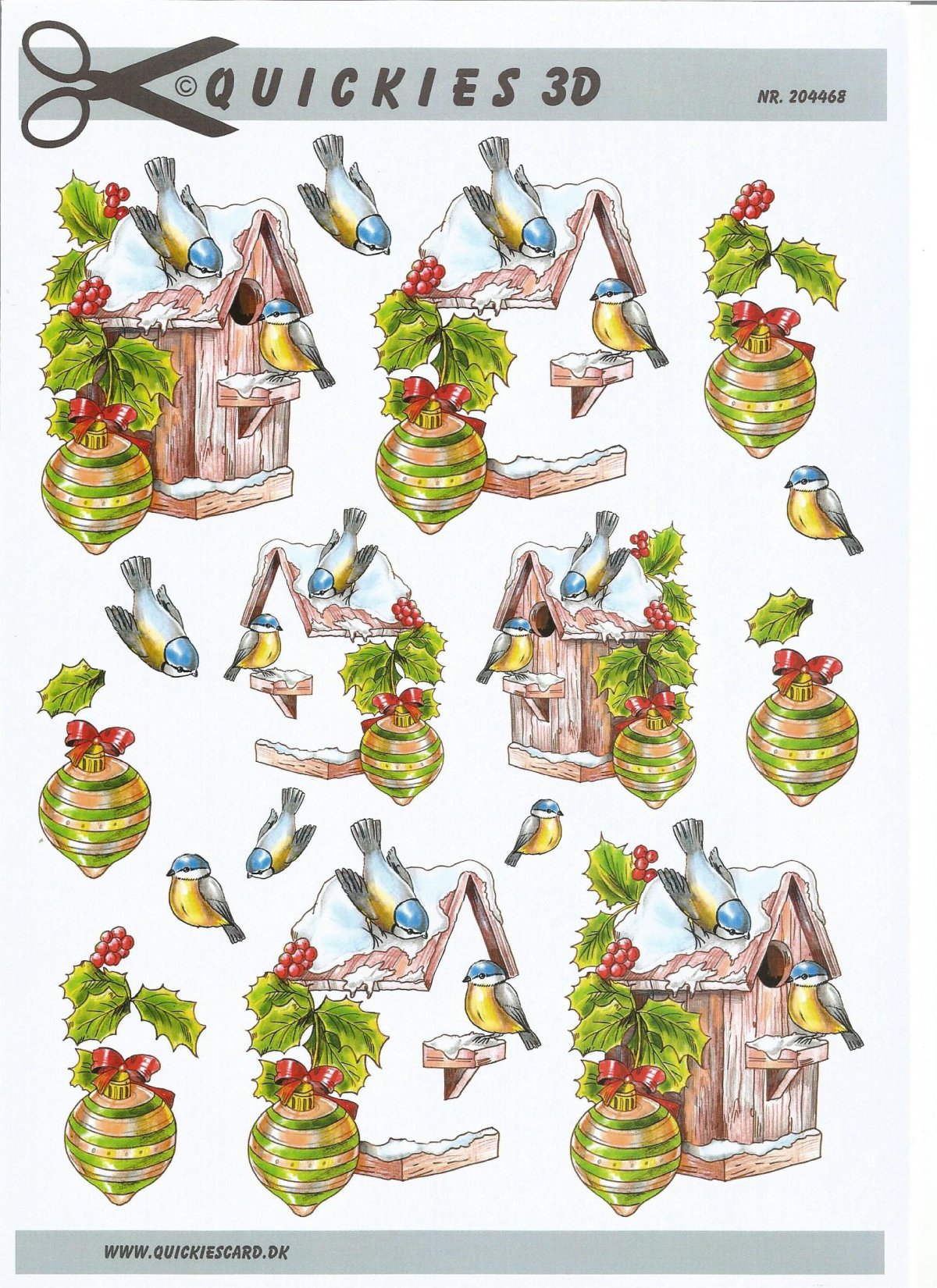 Fugle i fuglehus - Jul - MK. Hobby /Hanne krogh